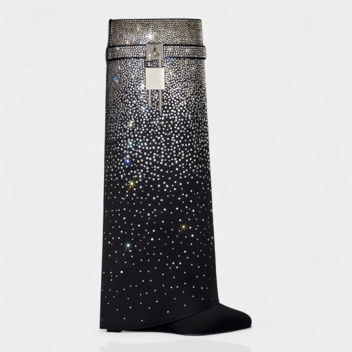 Lock Boots, Rhinestone Crystal – Stellamonte